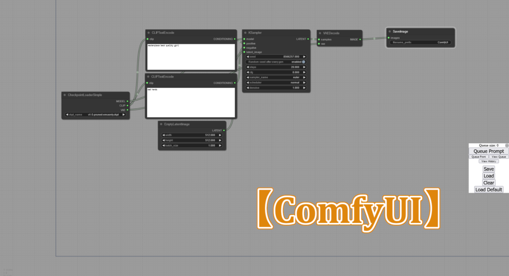 【Stable Diffusion】導入が非常に簡単なノードベースの新GUI「ComfyUI」使い方 Part1 - 7mm blog